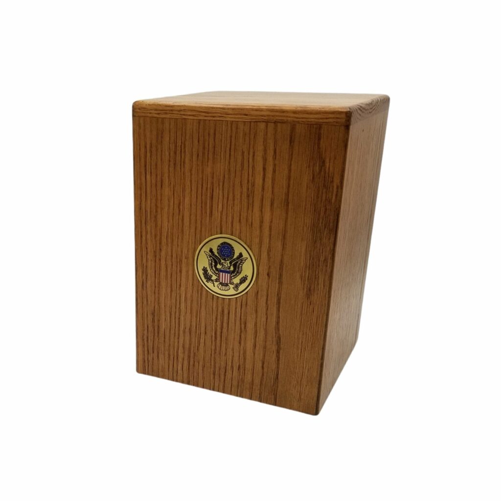 Douglass Oak Military Urn with a Huguenot Satin Finish | The Vermont ...