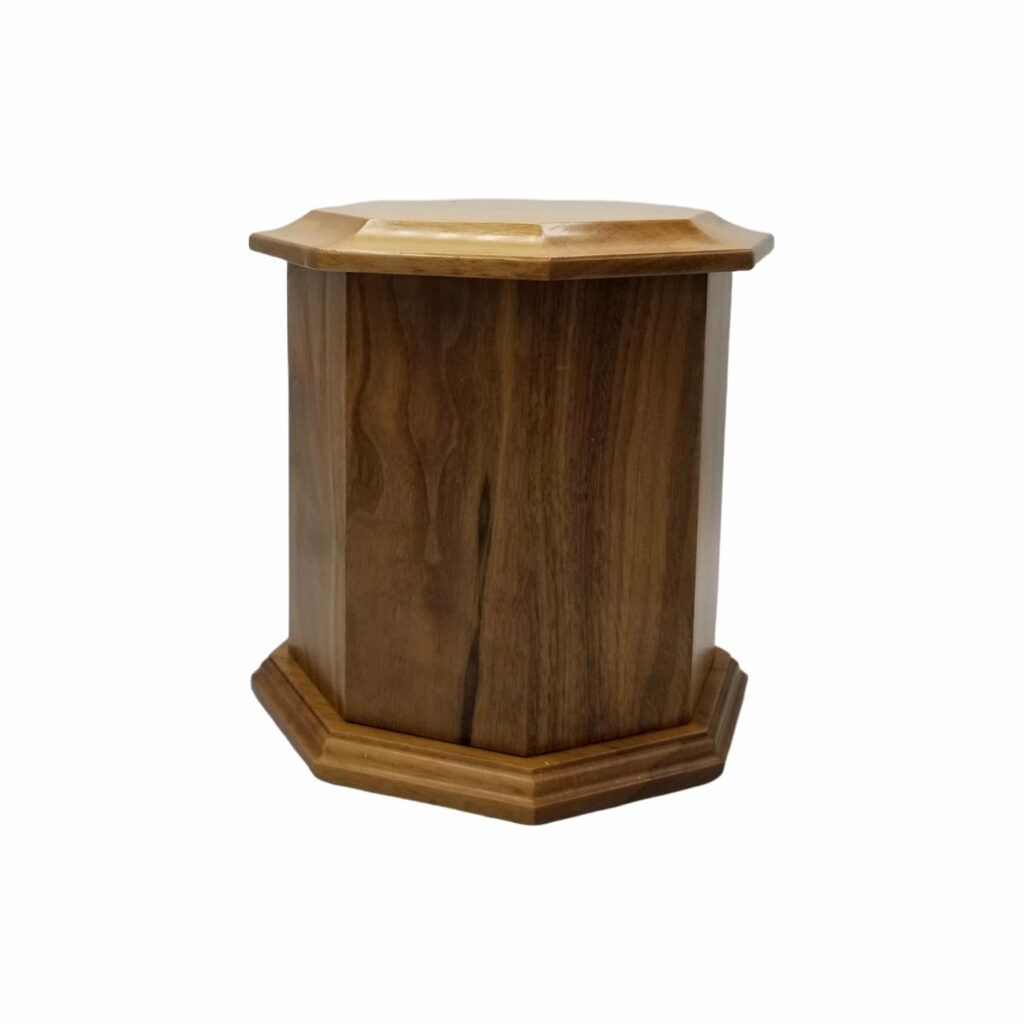 Woodstock Walnut Urn With a Natural Satin Finish | The Vermont Urn Company