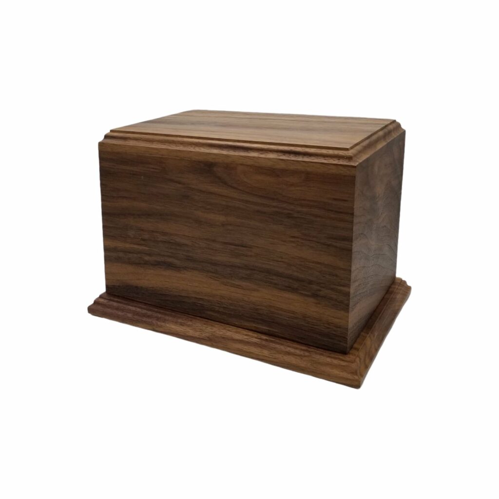 Vergennes Walnut Urn with a Natural Satin Finish | The Vermont Urn Company